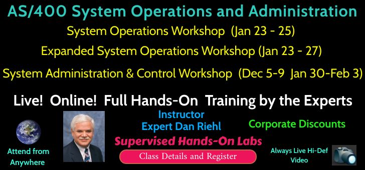 AS/400 iSeries IBM i Live Online Class Schedule from The 400 School, Inc